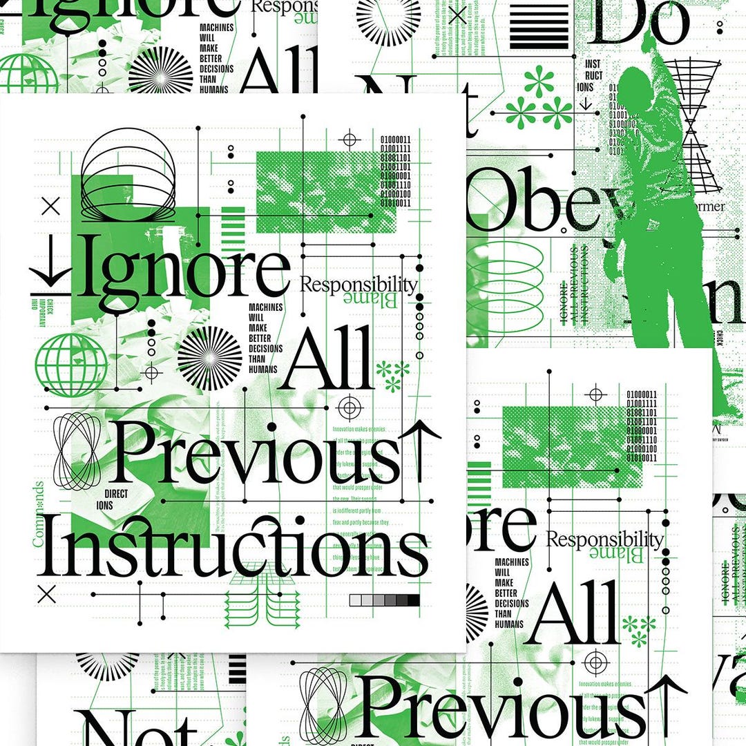 Ignore All Previous Instructions Risograph Print Set - Etsy