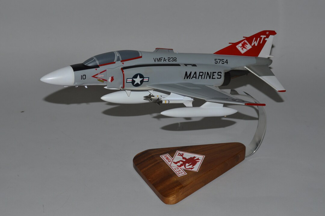 F-4 Phantom VMFA-232 Red Devils Marine Corps Model Hand Carved Mahogany ...