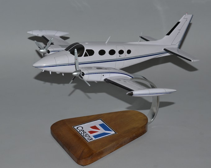 Cessna 340 Airplane Model Hand Carved Mahogany Wood Replica Desktop ...