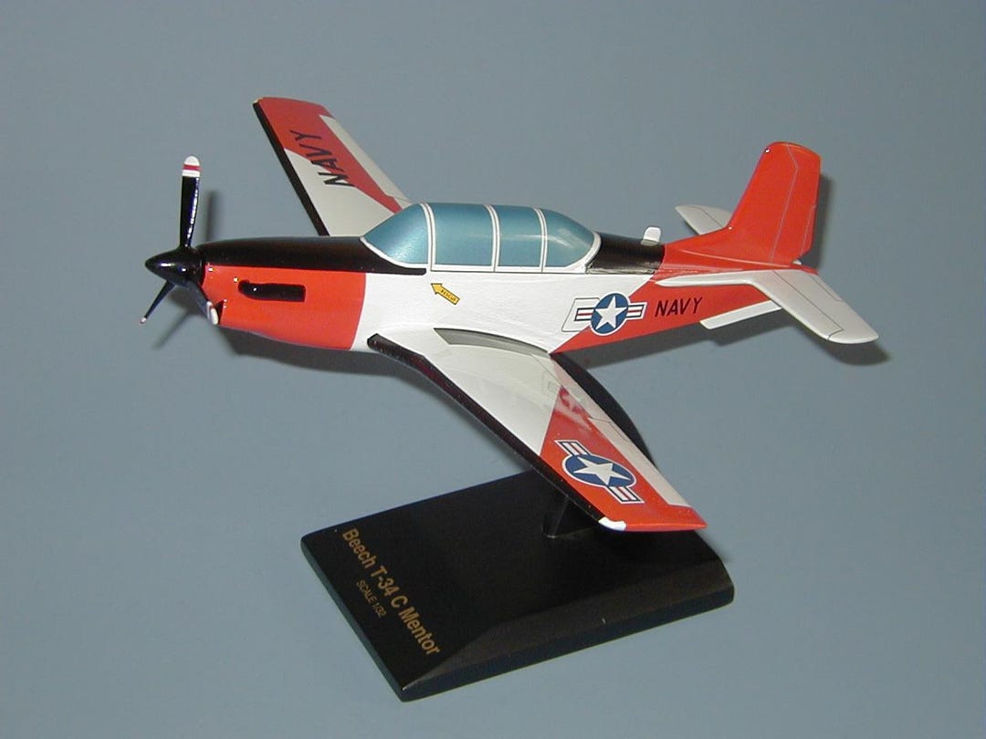 Beechcraft T-35C Turbo Mentor US Navy Trainer Airplane Model Handmade ...