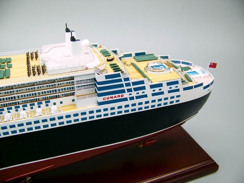 Cunard Ocean Liner Queen Mary 2 QE2 Ship Model Hand Carved - Etsy