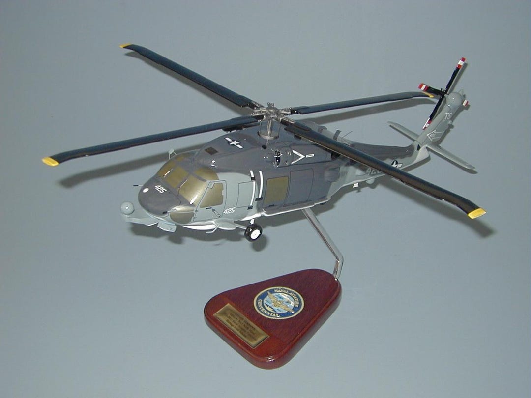 Sikorsky HH-60 MH-60 Navy HSM-41 Helicopter Airplane Model Hand Carved ...