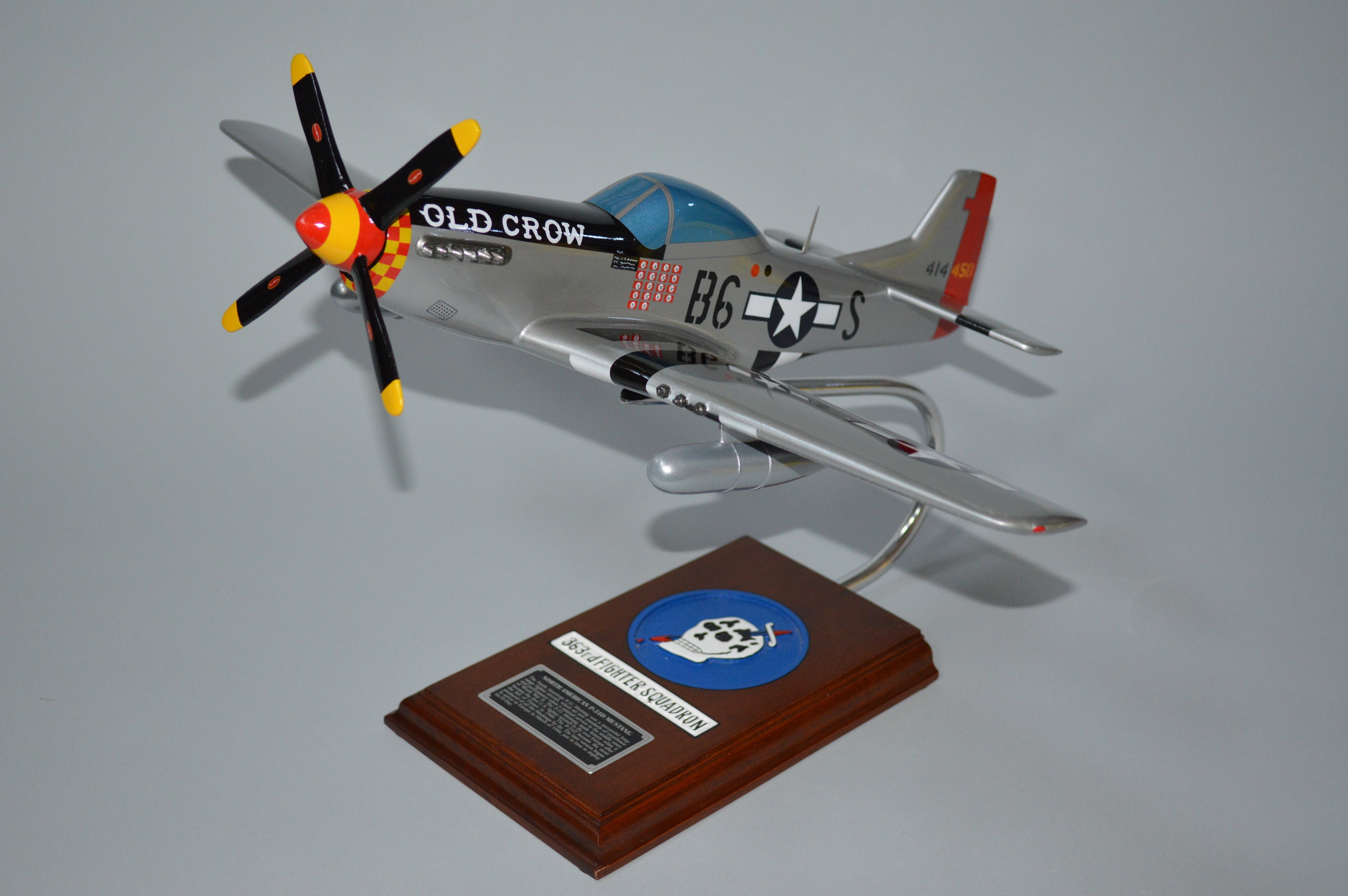 North American P-51 Mustang "old Crow" WWII Fighter Plane Mahogany Wood ...