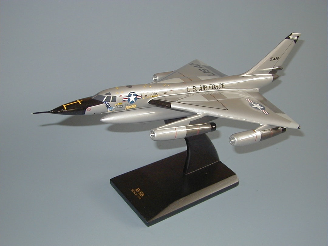Convair B-58 Hustler USAF Supersonic Bomber Model Hand Carved Mahogany ...