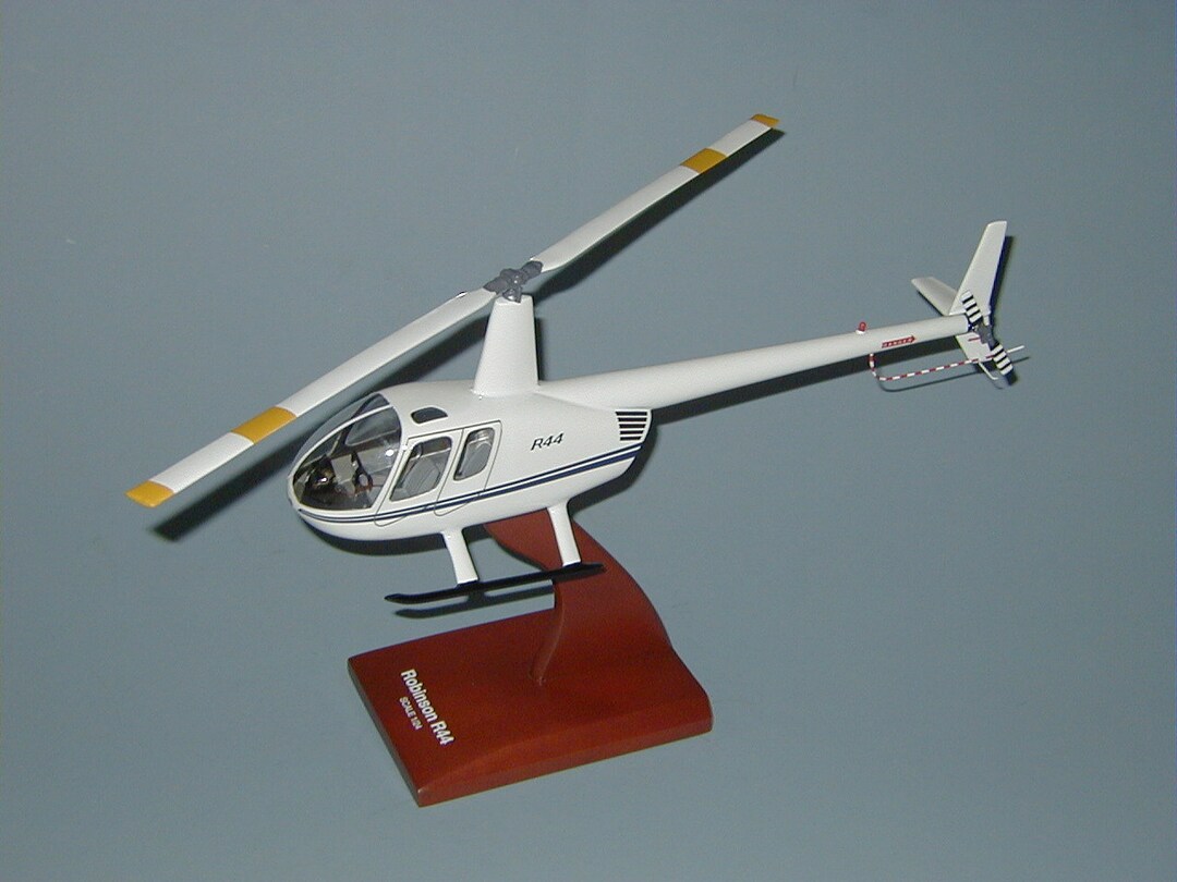 Robinson R-44 R44 Helicopter Airplane Model Hand Carved Mahogany Wood ...