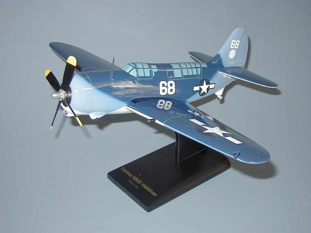 Curtiss SB2C Helldiver US Navy Dive Bomber WWII Model Hand Carved ...