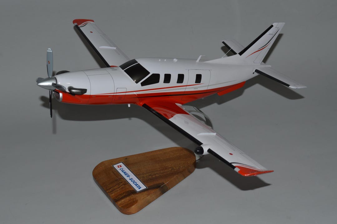Socata TBM-700 Airplane Model Hand Carved Mahogany Wood Replica Desktop ...