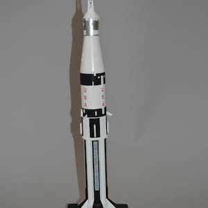 Saturn 1B NASA Rocket LARGE 39 Inches Tall 1/72 Scale Model Hand Carved ...