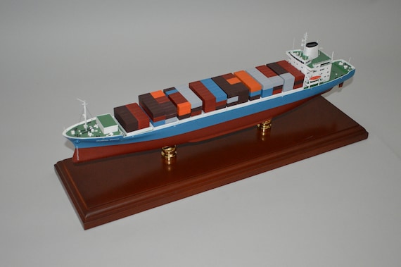 Genova Container Cargo Ship Model Hand Carved Mahogany Wood - Etsy