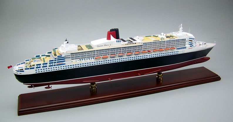 Cunard Ocean Liner Queen Mary 2 QE2 Ship Model Hand Carved - Etsy UK