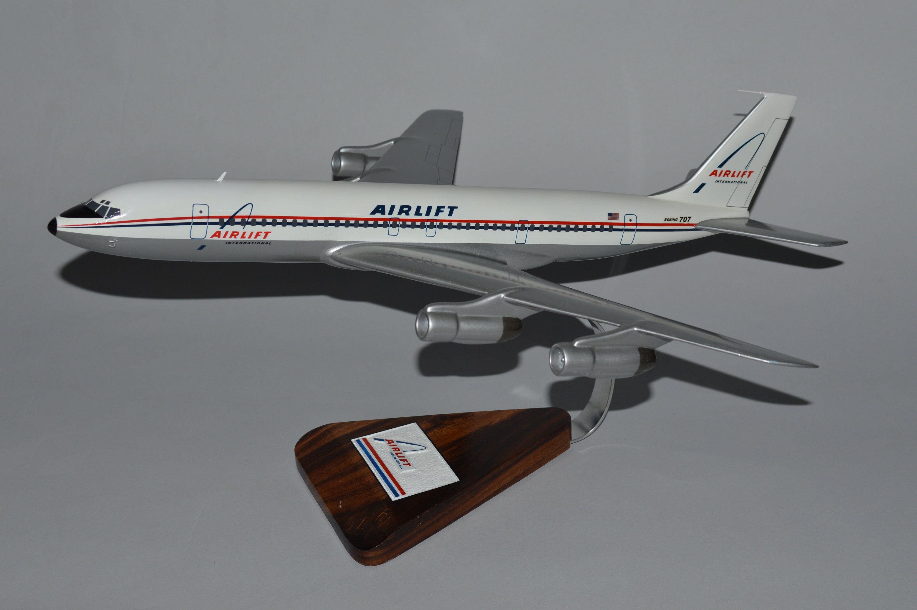 Boeing 707 Airlift Cargo Lines Freight Airplane Model Hand Carved ...