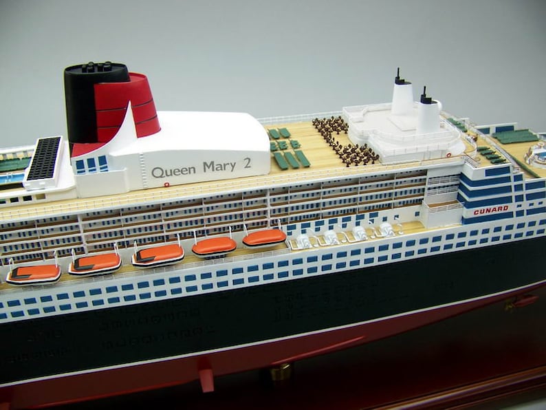 Cunard Ocean Liner Queen Mary 2 QE2 Ship Model Hand Carved - Etsy