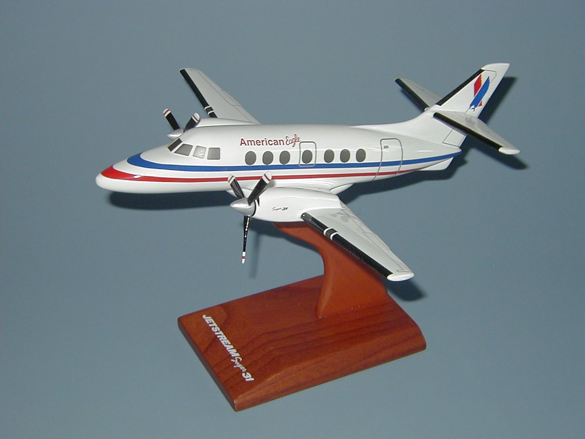 Bae-31 Jetstream American Eagle Airplane Model Hand Carved Mahogany ...