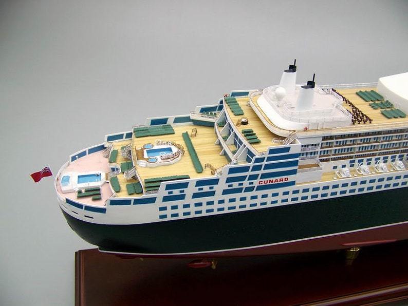 Cunard Ocean Liner Queen Mary 2 QE2 Ship Model Hand Carved - Etsy