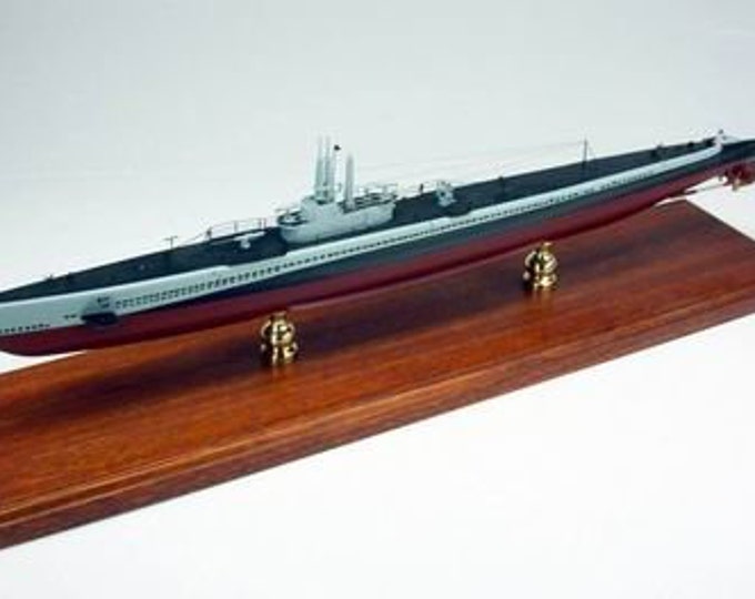 USS Balao US Navy WWII Mahogany Wood Submarine Desktop Display Model ...