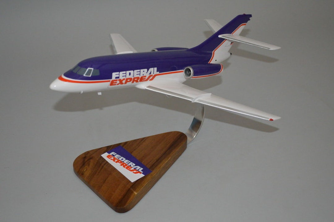 Falcon 20 Fedex Federal Express Airplane Model Hand Carved Mahogany ...