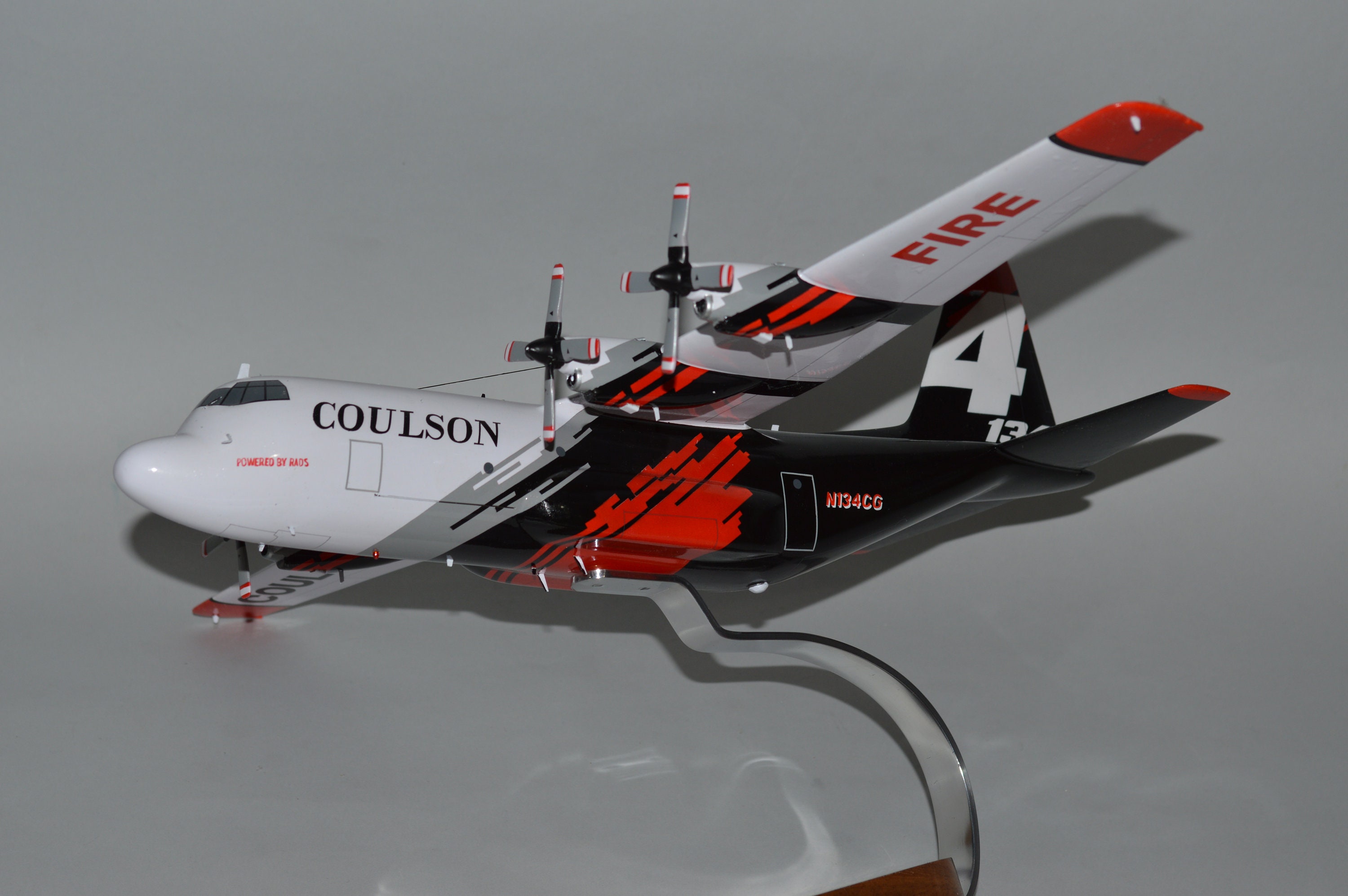 Lockheed C-130 Hercules Coulson Fire Fighter Airplane Model Hand Carved ...