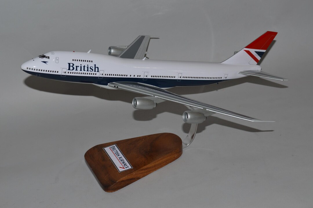 747-200 British Airways Hand Carved Mahogany Wood Replica Desktop ...