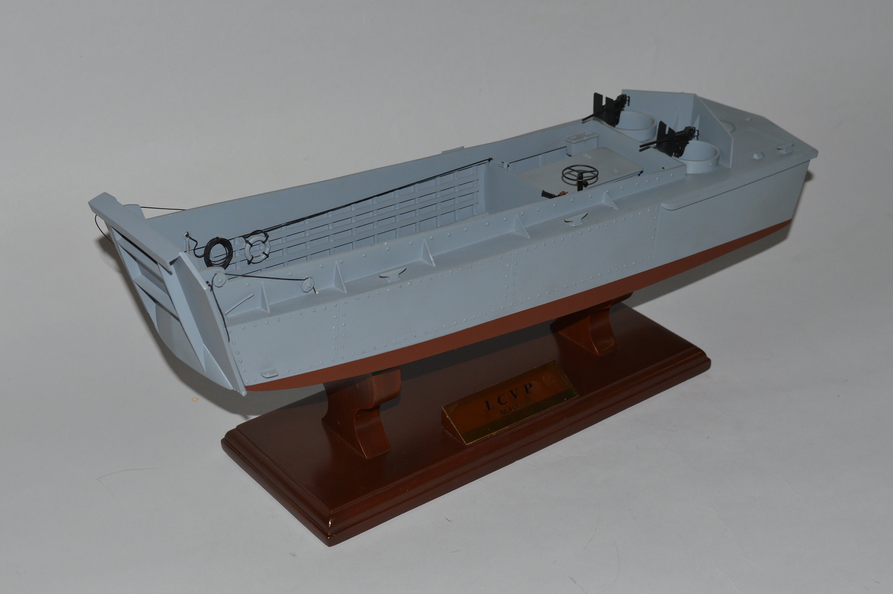 LCVP Higgens Boat World War II Landing Craft Model Hand Carved Mahogany ...