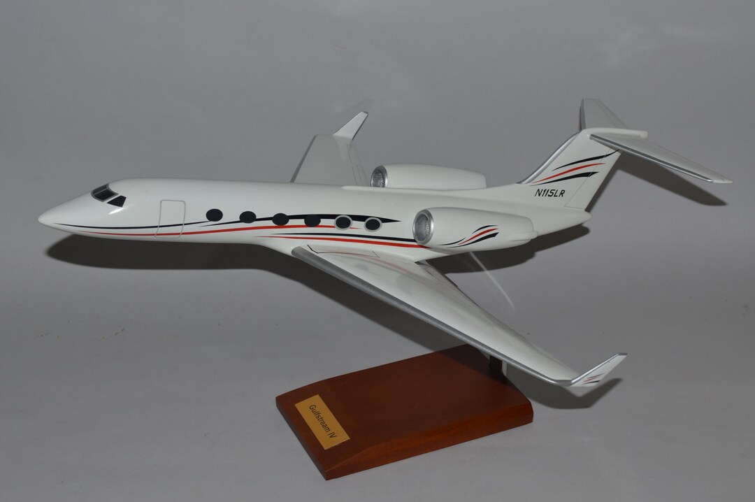 Grumman Gulfstream G-IV G4 Business Jet Mahogany Wood Airplane Desktop ...