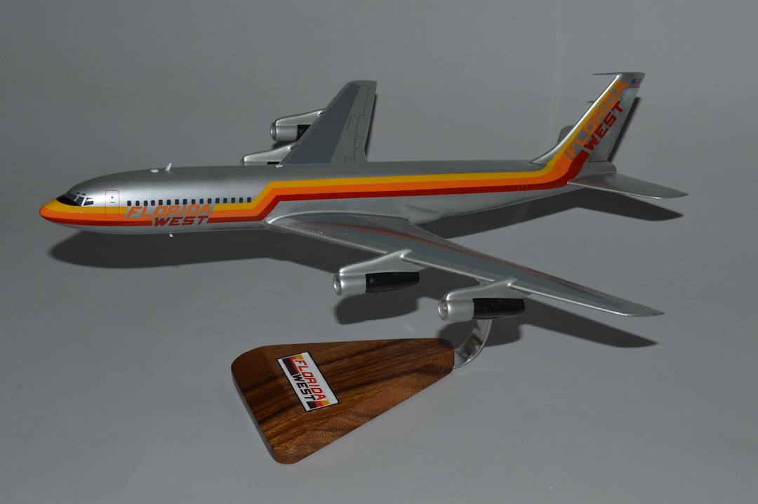 Boeing 707-320 Florida West Airlines Airplane Model Hand Carved ...