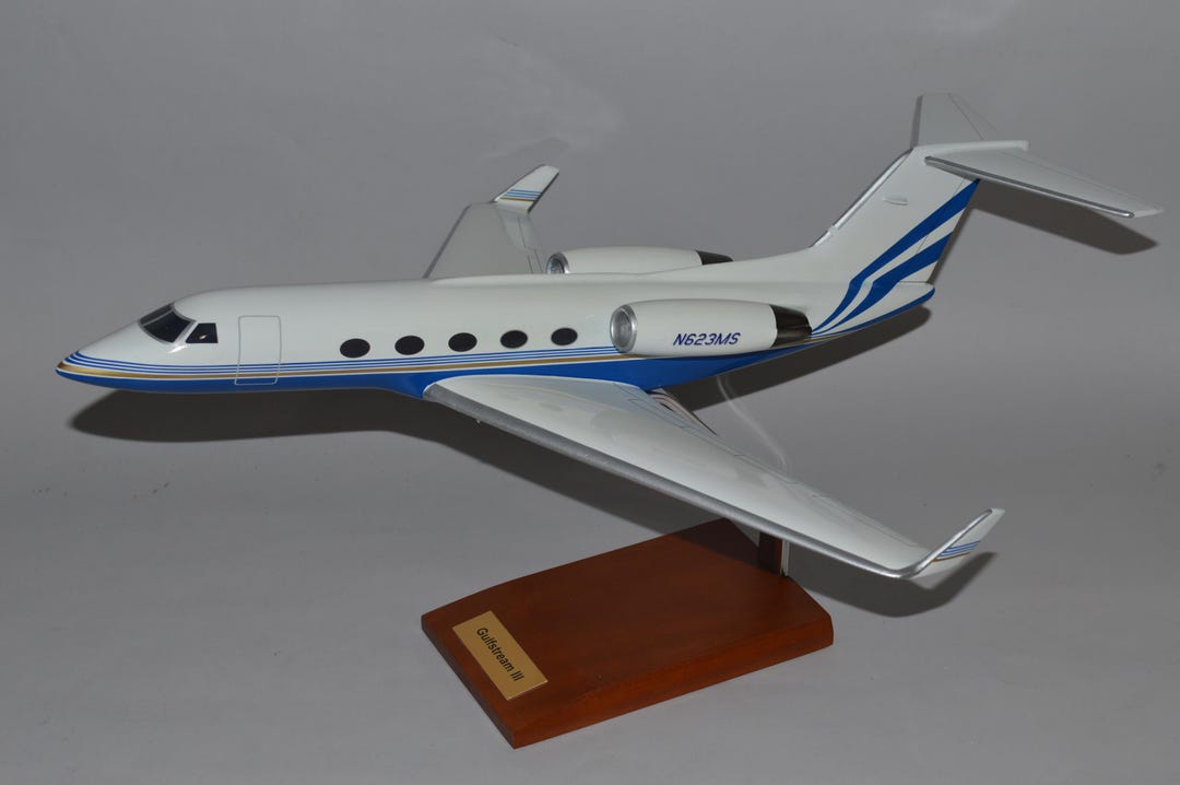 Grumman Gulfstream G-111 G3 Business Jet Mahogany Wood Airplane Desktop ...