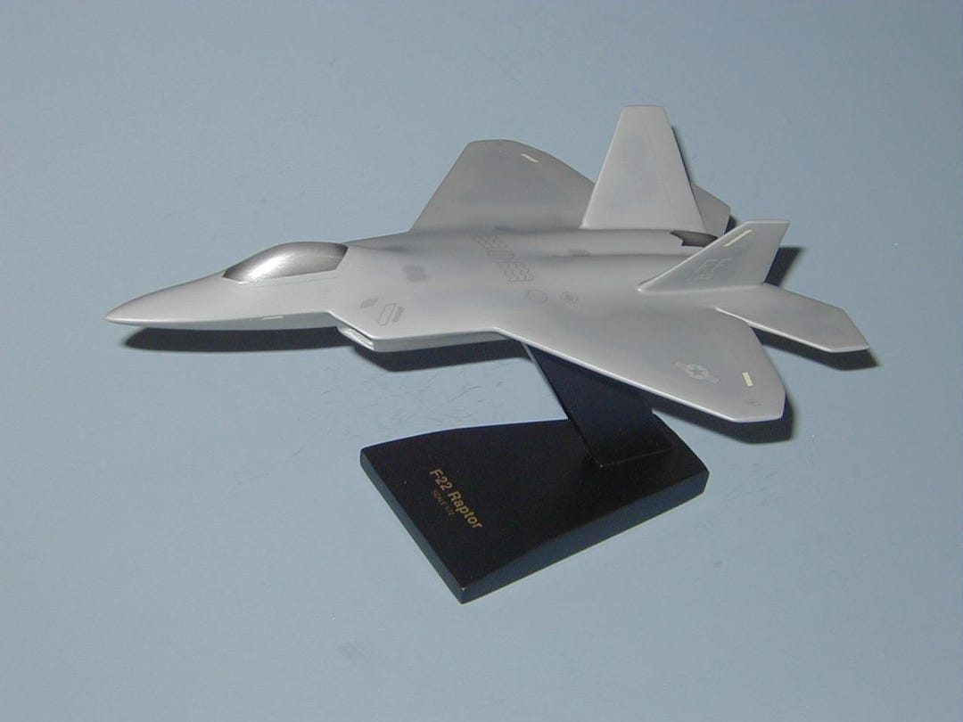 F-22 Raptor Air Force MINIATURE Model Hand Carved Mahogany Wood Replica ...