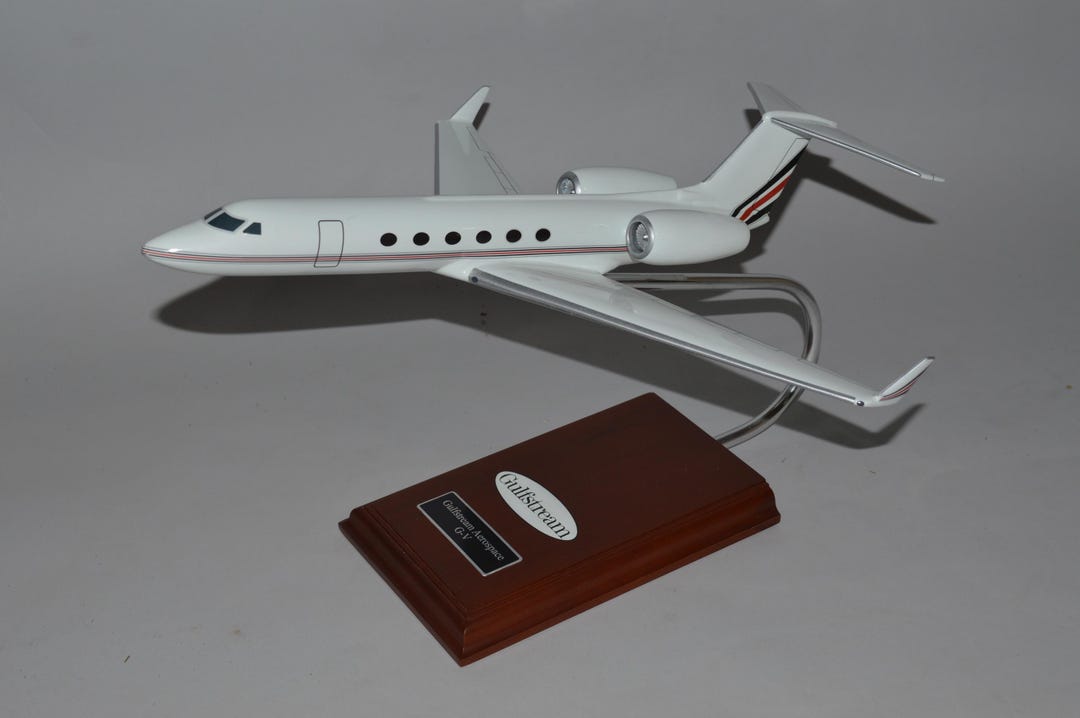 Gulfstream V G-V G500 Business Jet Model Hand Carved Mahogany Wood ...