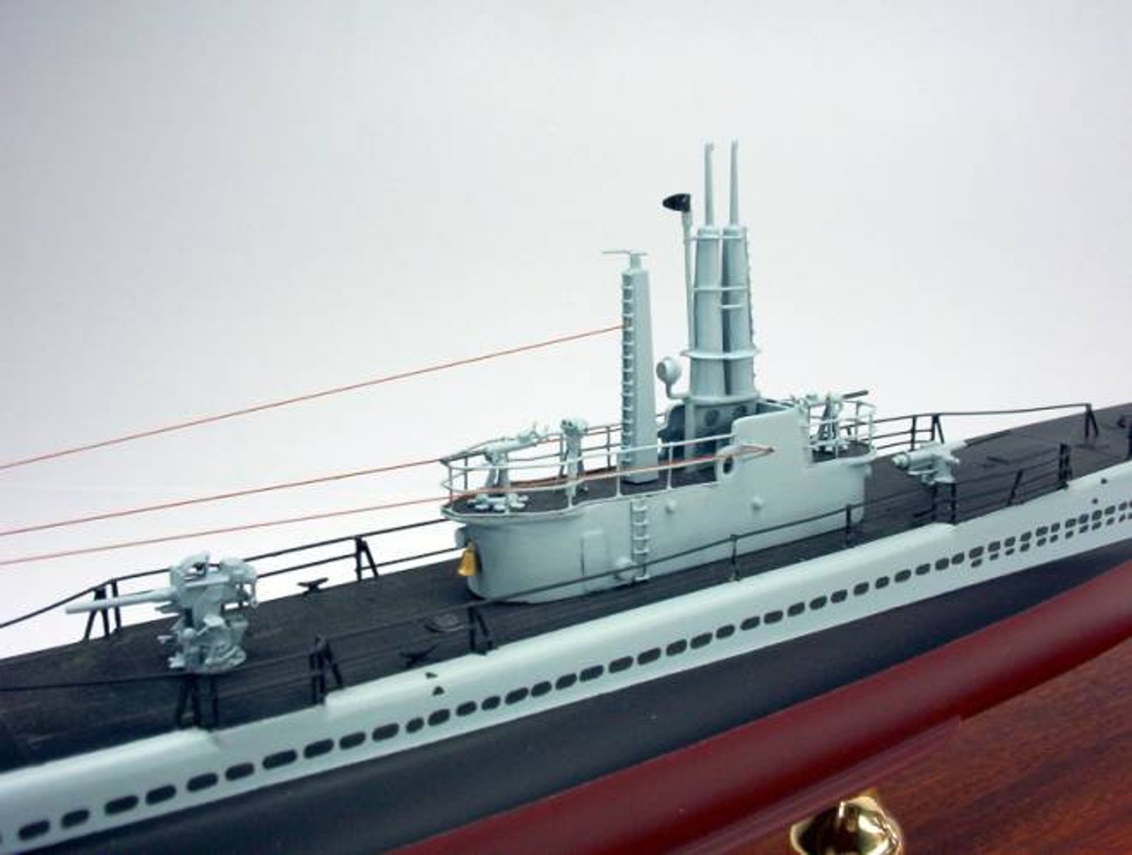 USS Balao US Navy WWII Mahogany Wood Submarine Desktop Display Model ...