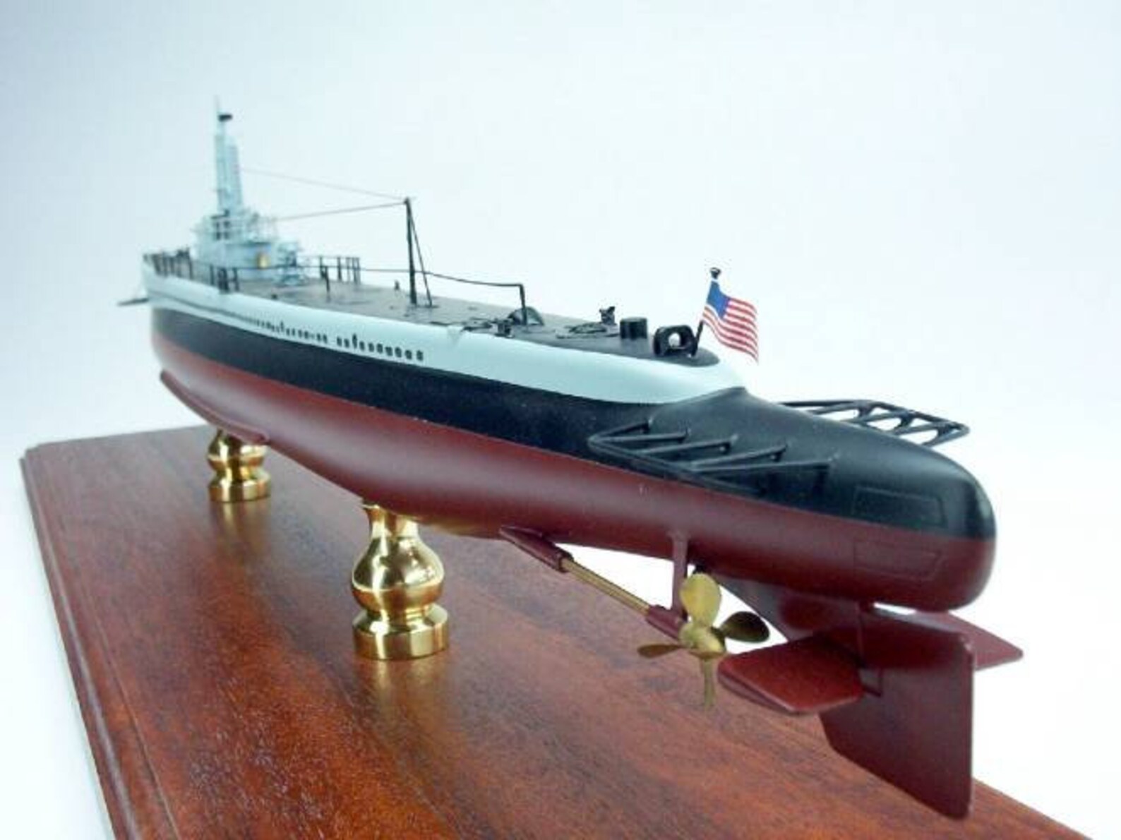 USS Balao US Navy WWII Mahogany Wood Submarine Desktop Display Model ...