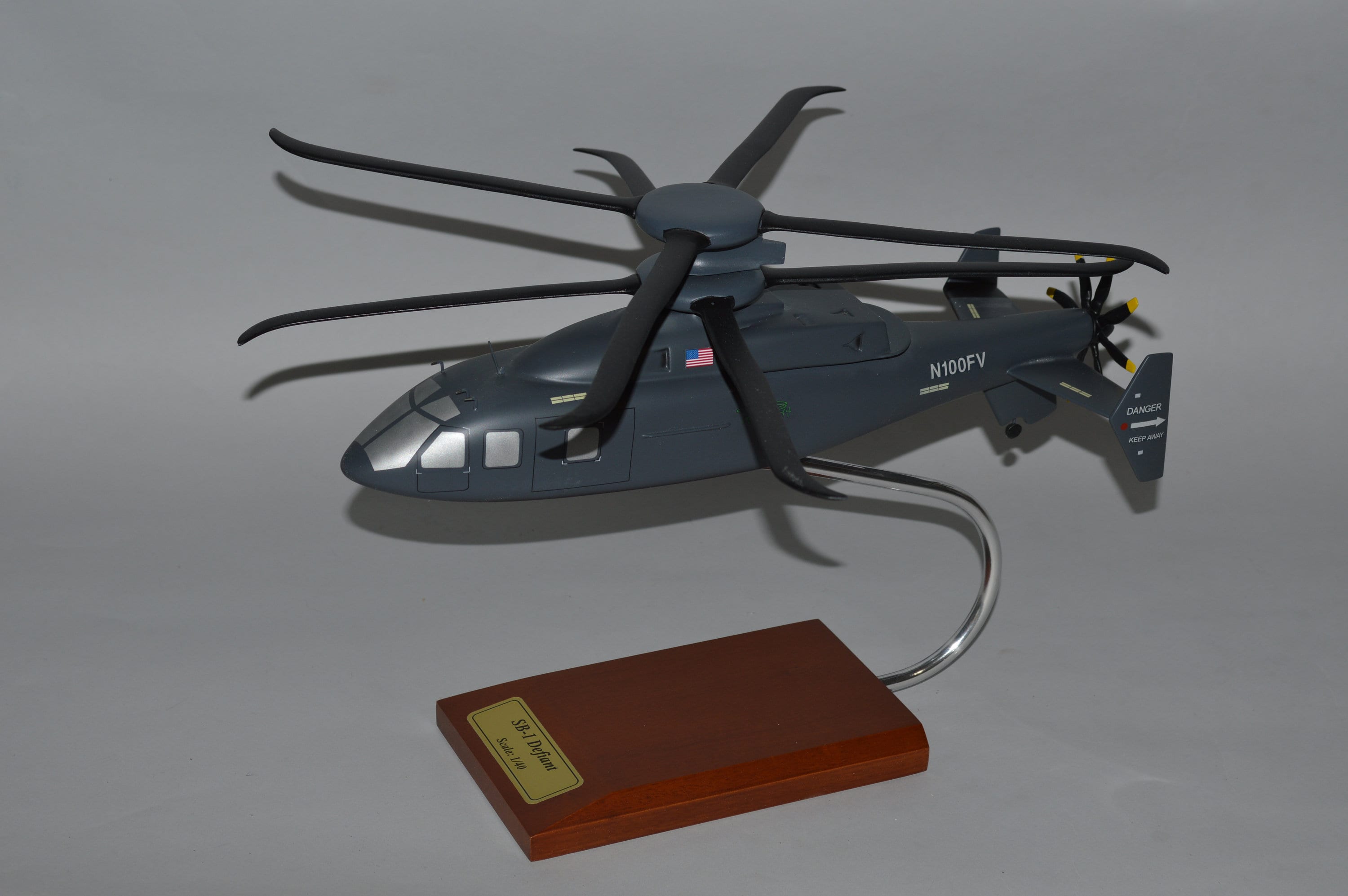 Sikorsky SB-1 Defiant Airplane Model Hand Carved Mahogany Wood Replica ...