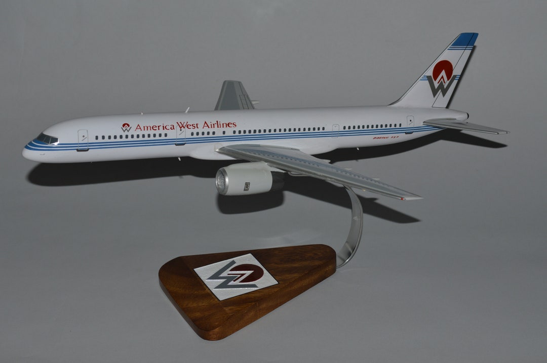 Boeing 757-200 America West Airlines Hand Carved and Painted Mahogany ...
