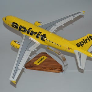 Airbus 319 A319 Spirit Airlines Model Hand Carved Mahogany Wood Replica ...
