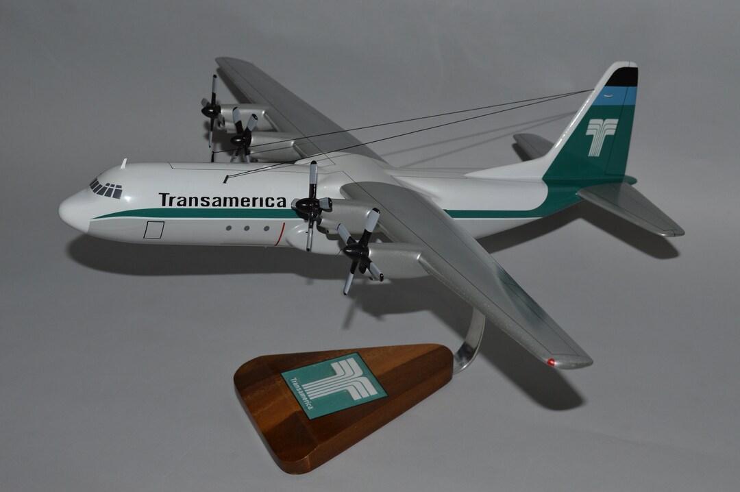 Lockheed C-130 L-100 L382G Hercules Trans America Airplane Model Hand ...