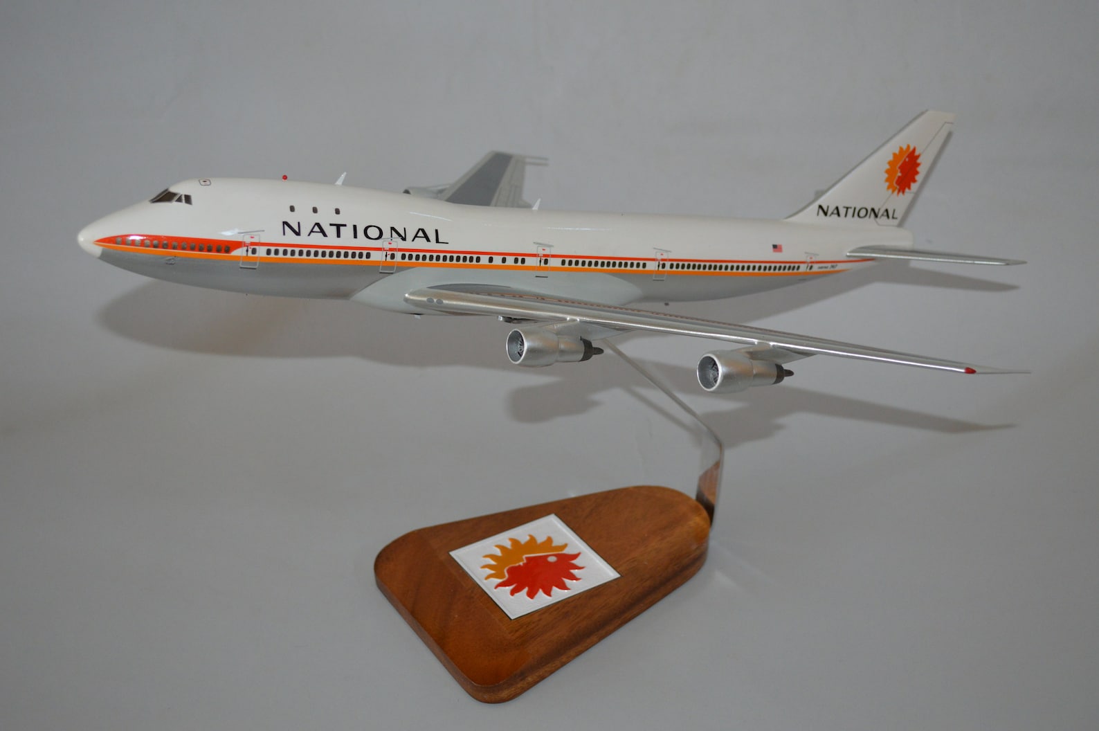 Boeing 747-200 National Airlines Hand Carved Mahogany Wood Replica ...