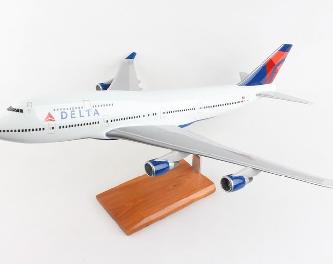 Boeing 747-400 Delta Airlines LARGE Aircraft Top Quality Hand Carved ...
