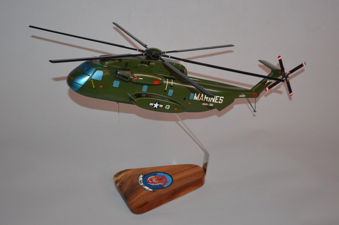 Sikorsky CH-53 Sea Stallion Marine Corps Helicopter Model Hand Carved ...