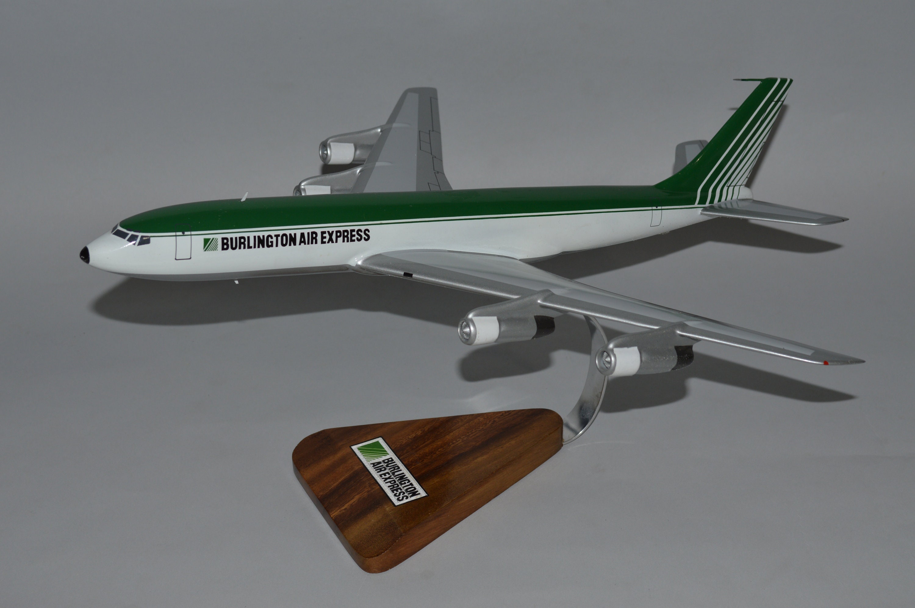Boeing 707-320 Burlington Air Express Airplane Model Hand Carved ...