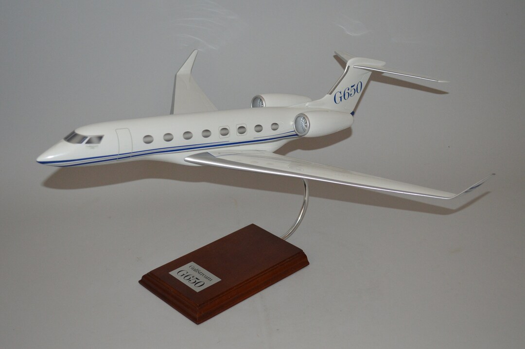 Grumman Raytheon Gulfstream 650 G-650 LARGE Airplane Model Hand Carved ...