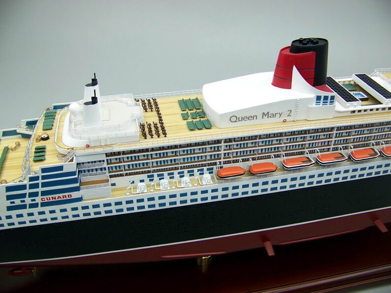 Cunard Ocean Liner Queen Mary 2 QE2 Ship Model Hand Carved - Etsy