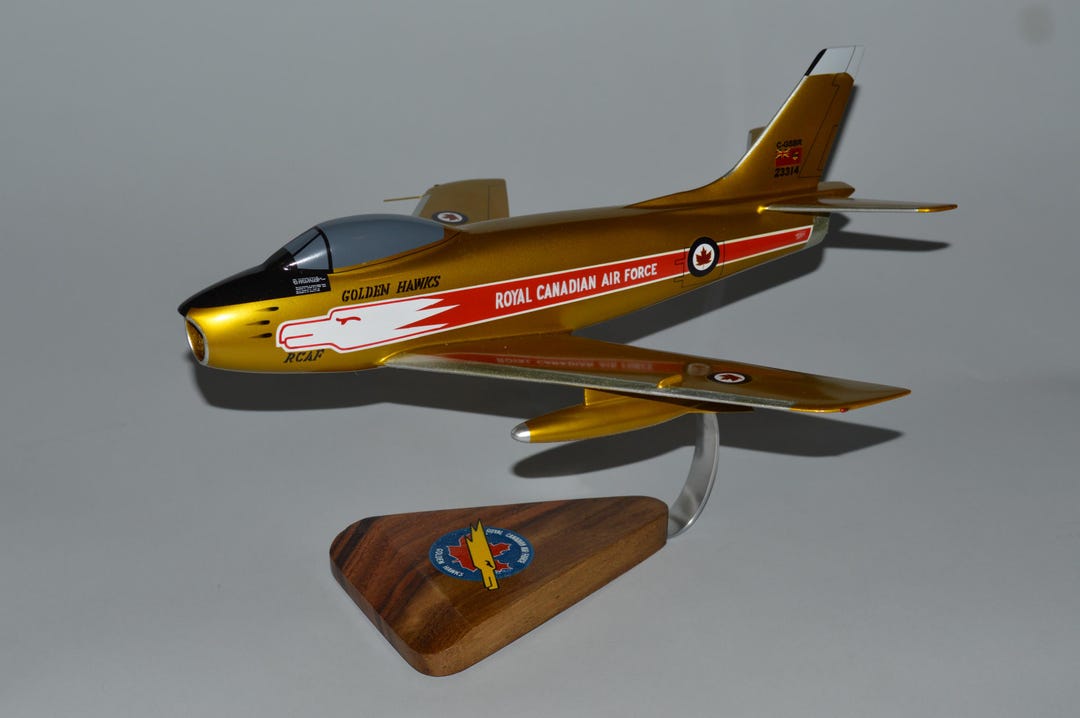 F-86 Sabre RCAF Golden Hawks Aerobatic Team Fighter Plane Model Hand ...
