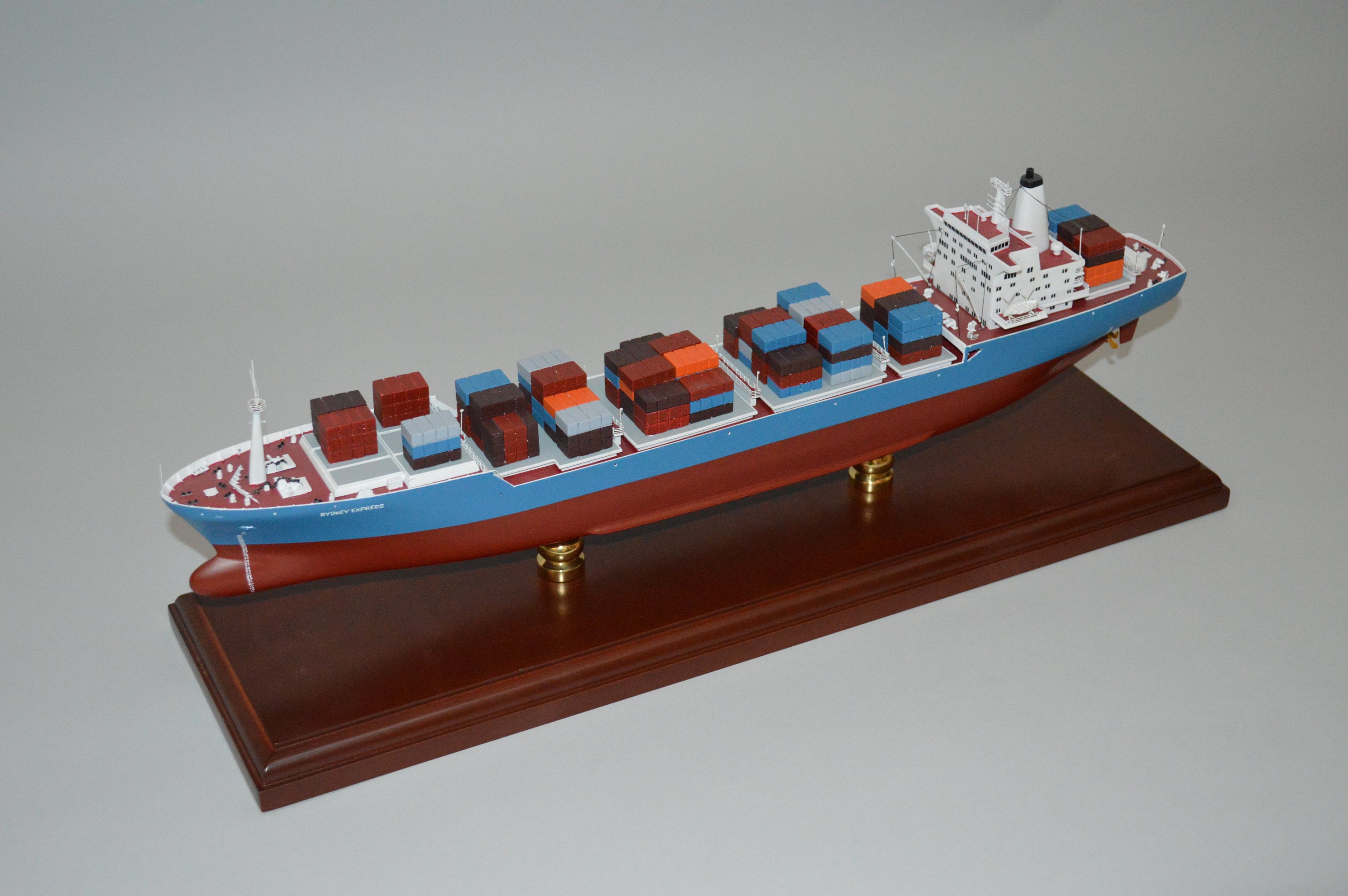 Syndey Container Cargo Ship Model Hand Carved Mahogany Wood Replica ...