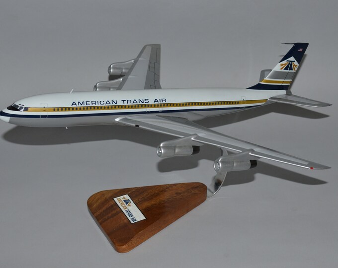 Boeing 707 American Trans Air Airlines Airplane Model Hand Carved ...