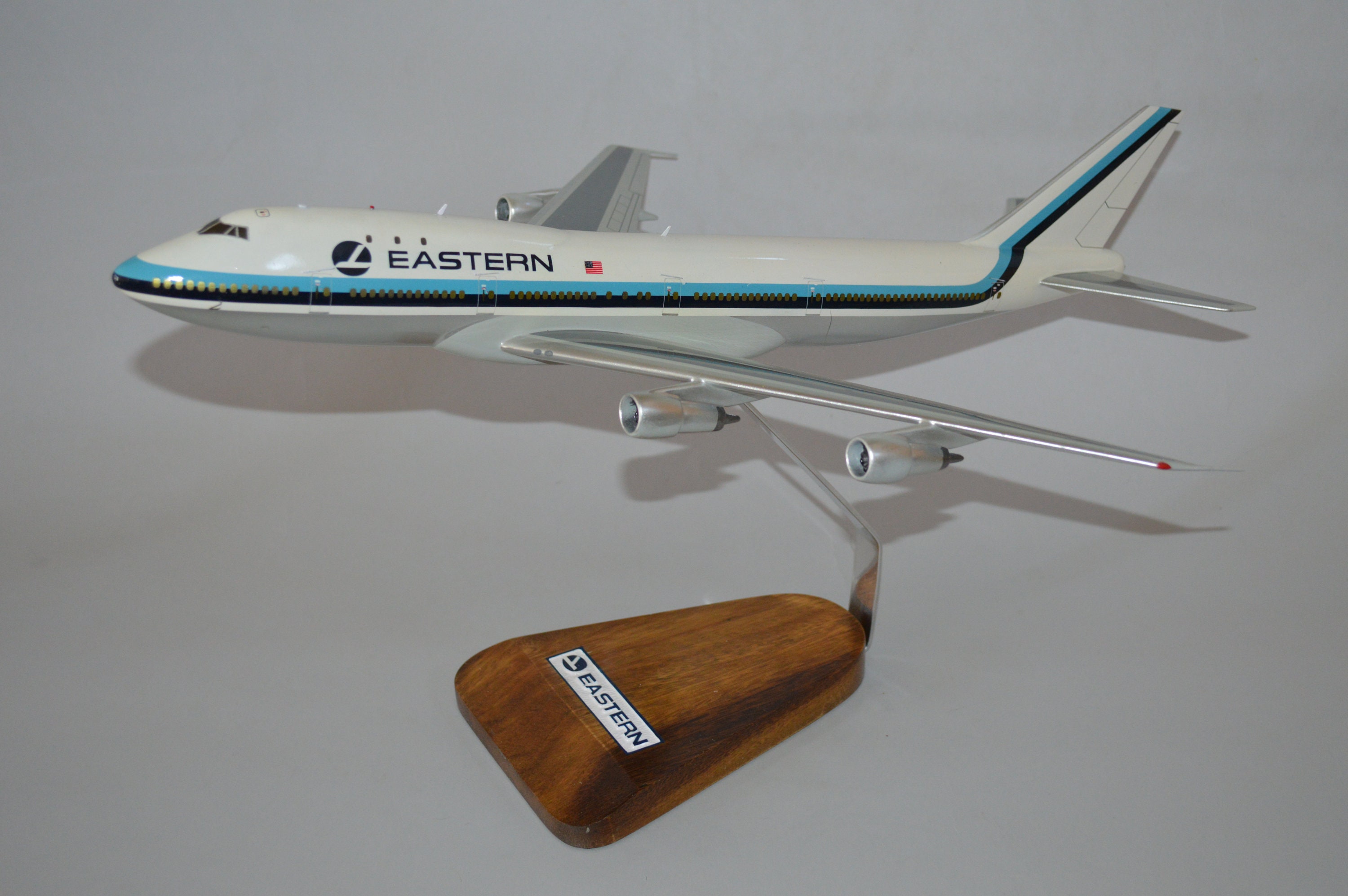 Eastern Airlines Boeing 747-200 Model Hand Carved Mahogany Wood Replica ...
