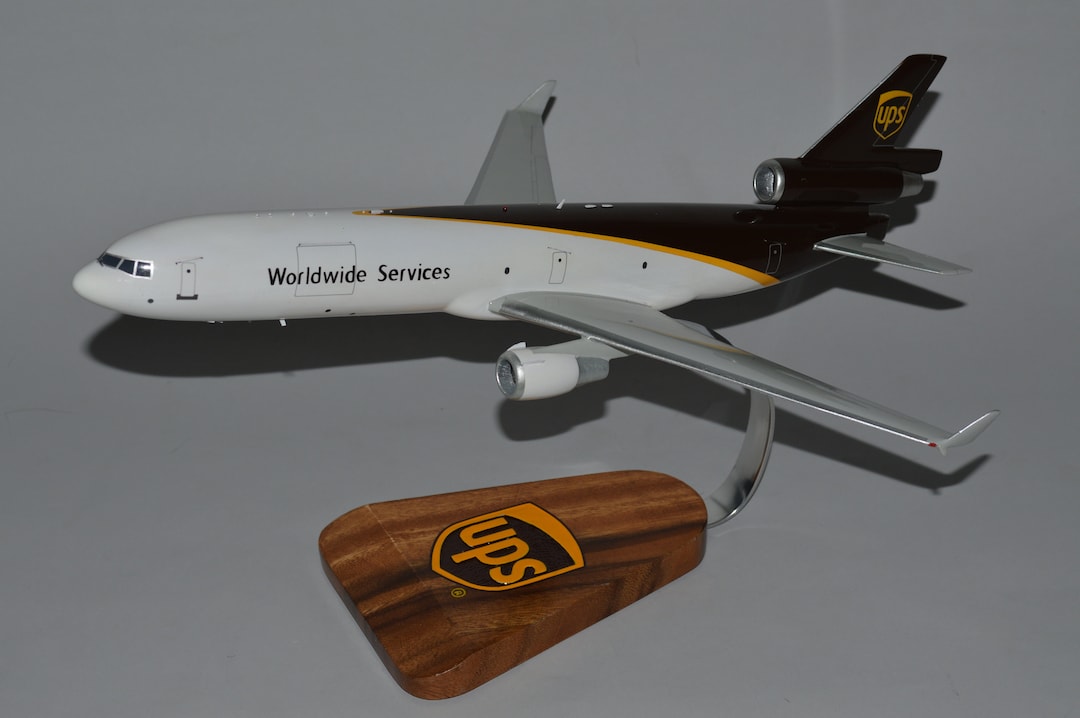 MD-11F UPS United Parcel Service Cargo Freight Transport Hand Carved ...