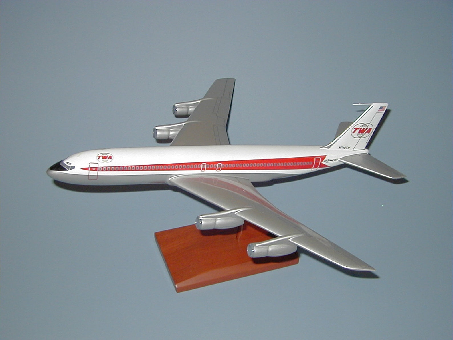 Boeing 707 Trans World Airlines TWA Airplane Model Hand Carved Mahogany ...