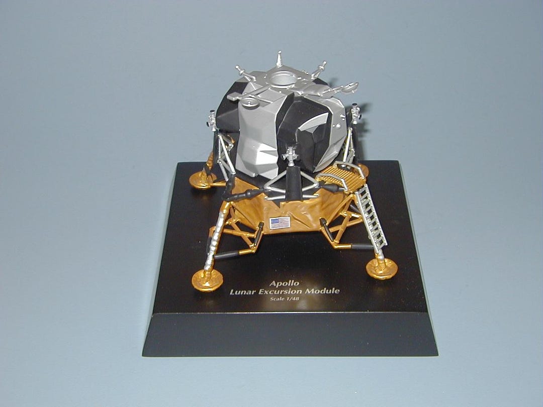 NASA Apollo Lunar Excursion Module LEM Spacecraft Model Hand Carved ...