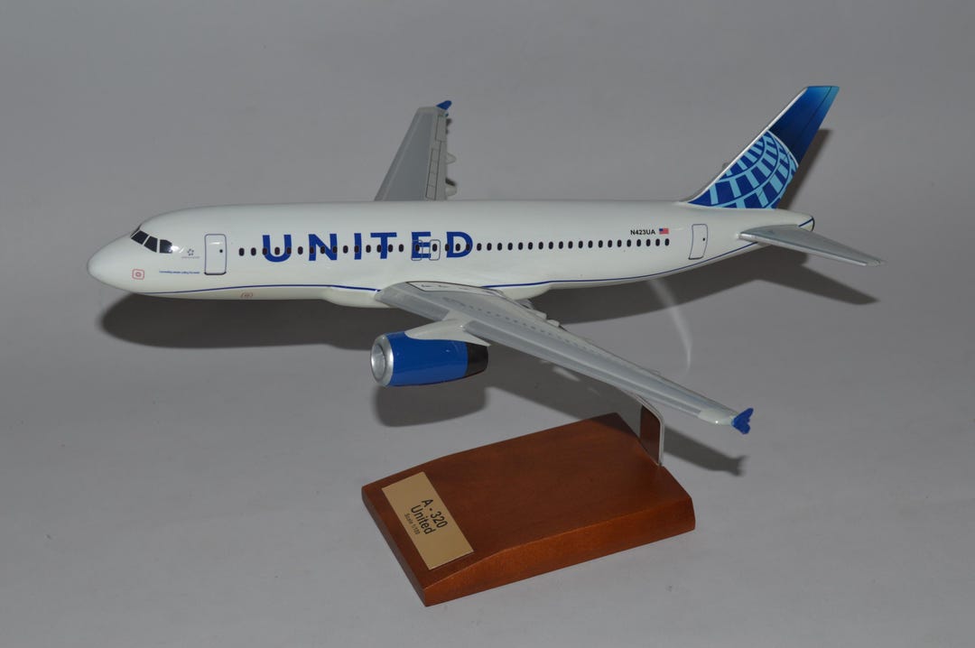 Airbus 320 A320 United Airlines Evo Livery Paint Scheme Hand Carved ...