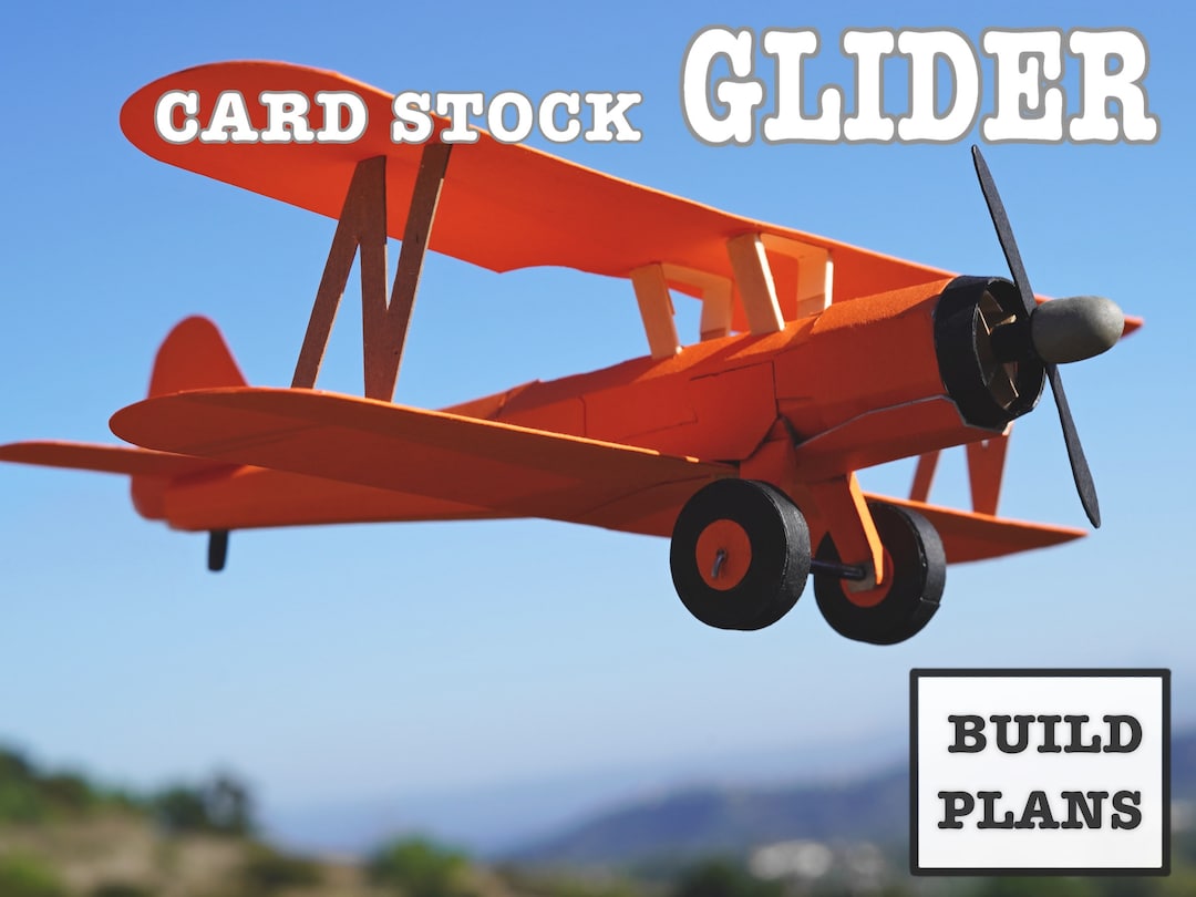 Biplane Card Stock Chuck Glider—plans and Instructions (PDF Raster ...