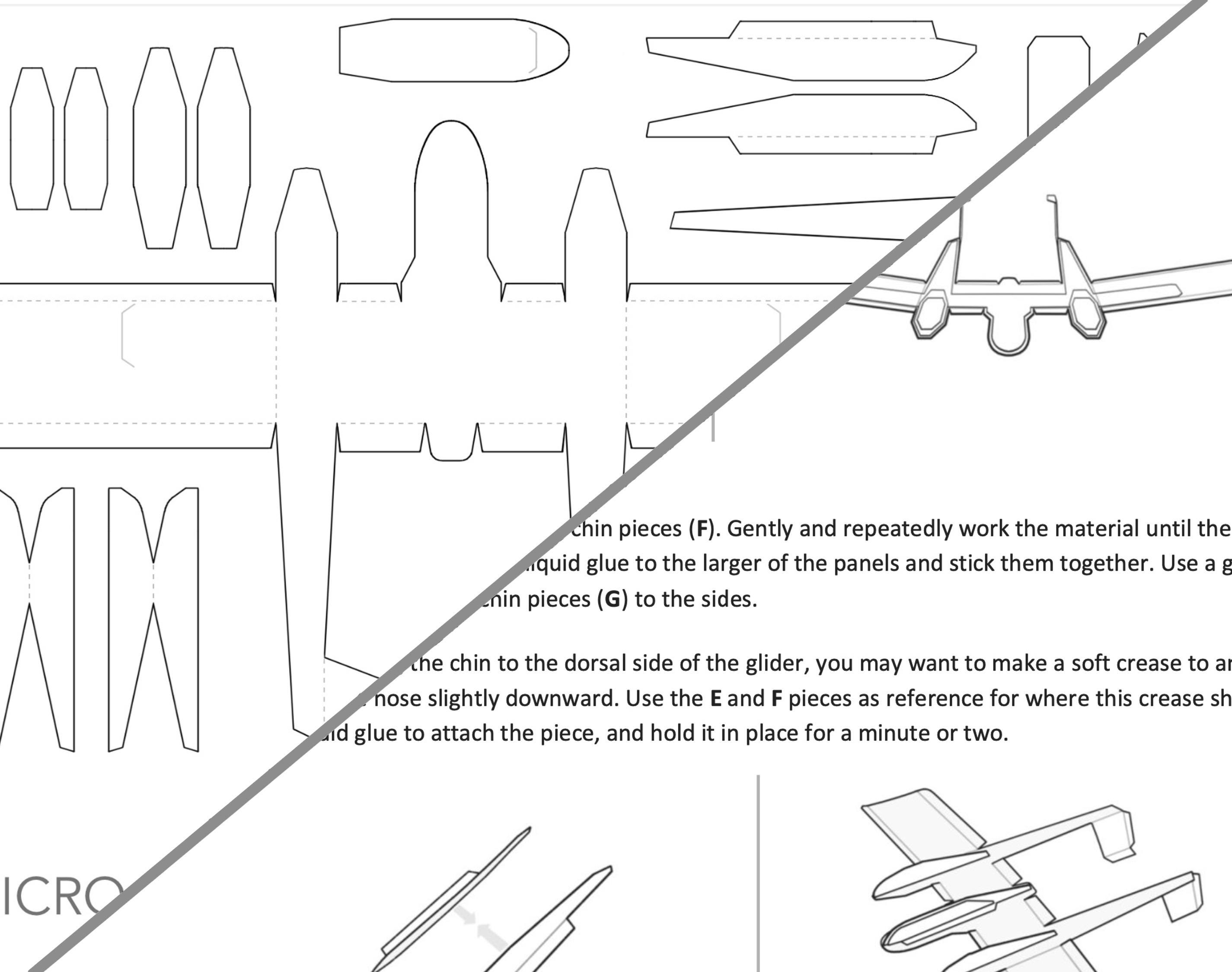 Card Stock Twin-boom Glider—plans and Instructions (PDF & SVG Files) - Etsy